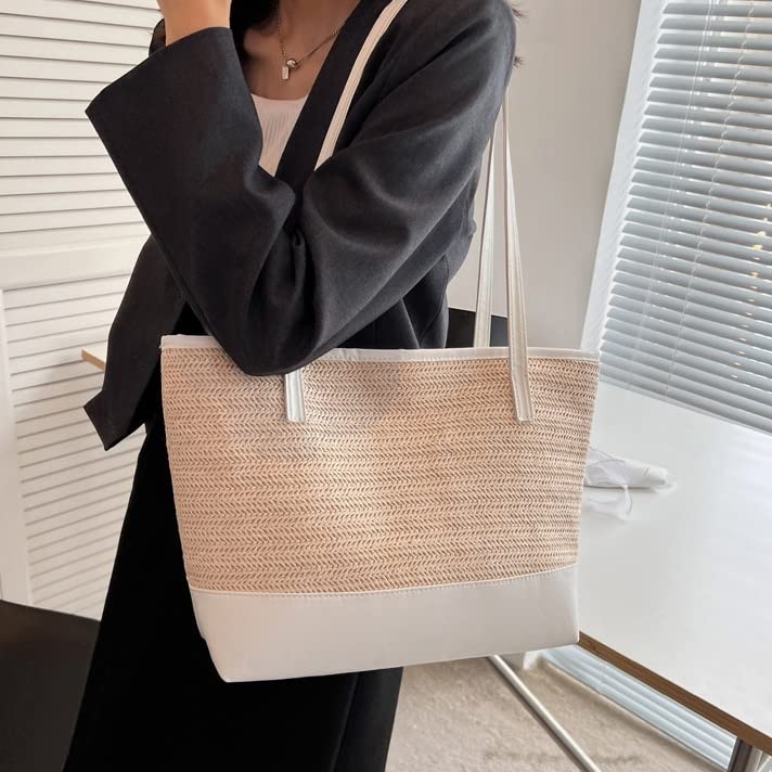 SFMZCM Large-Capacity Bag Women's Summer Casual Bag Commuting Shoulder Bag Basket Tote Bag for Women (Color : E, Size : 1)
