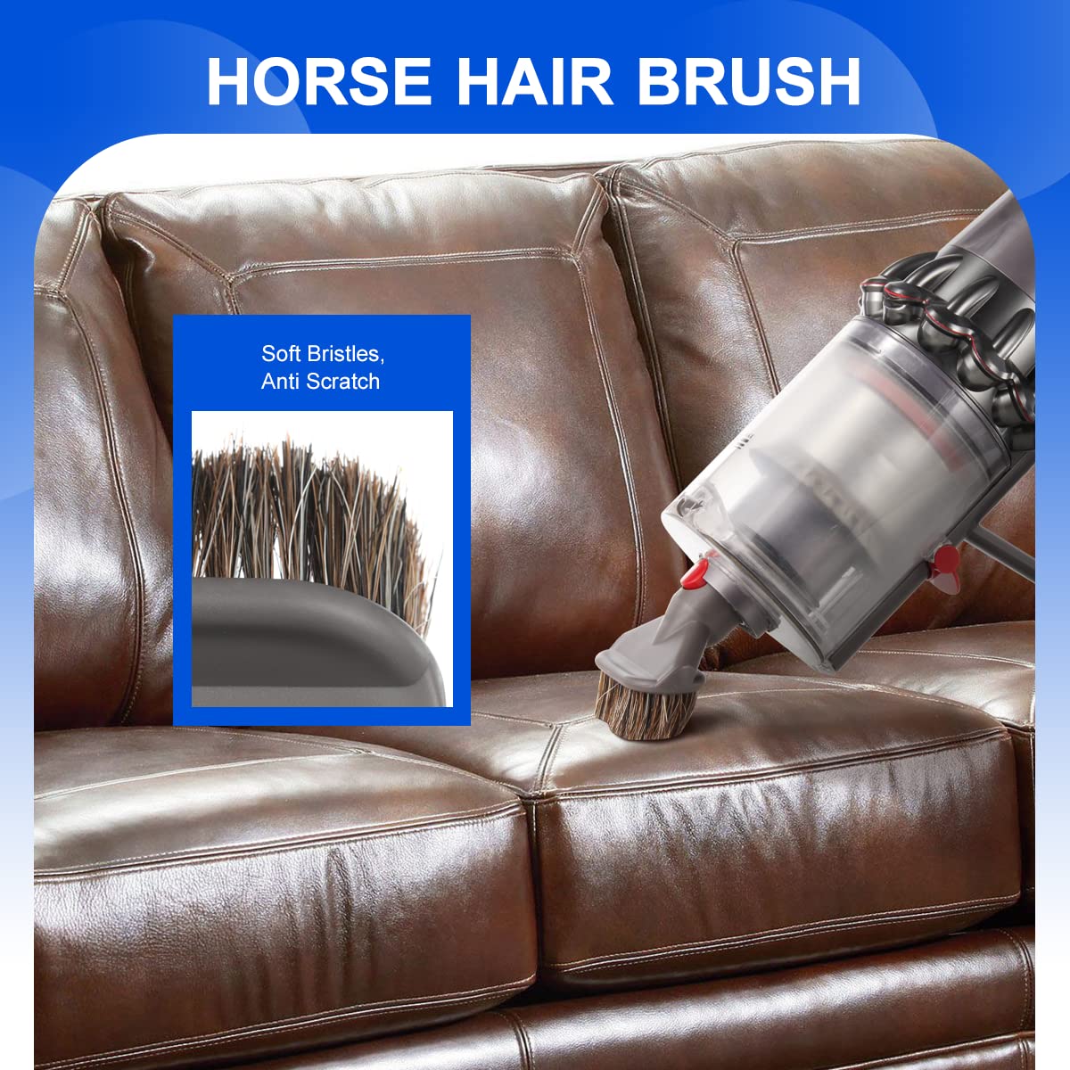LANMU Horse Hair Brush Attachment Compatible with Dyson V15 V12 V11 V10 V8 V7 Vacuum Cleaner
