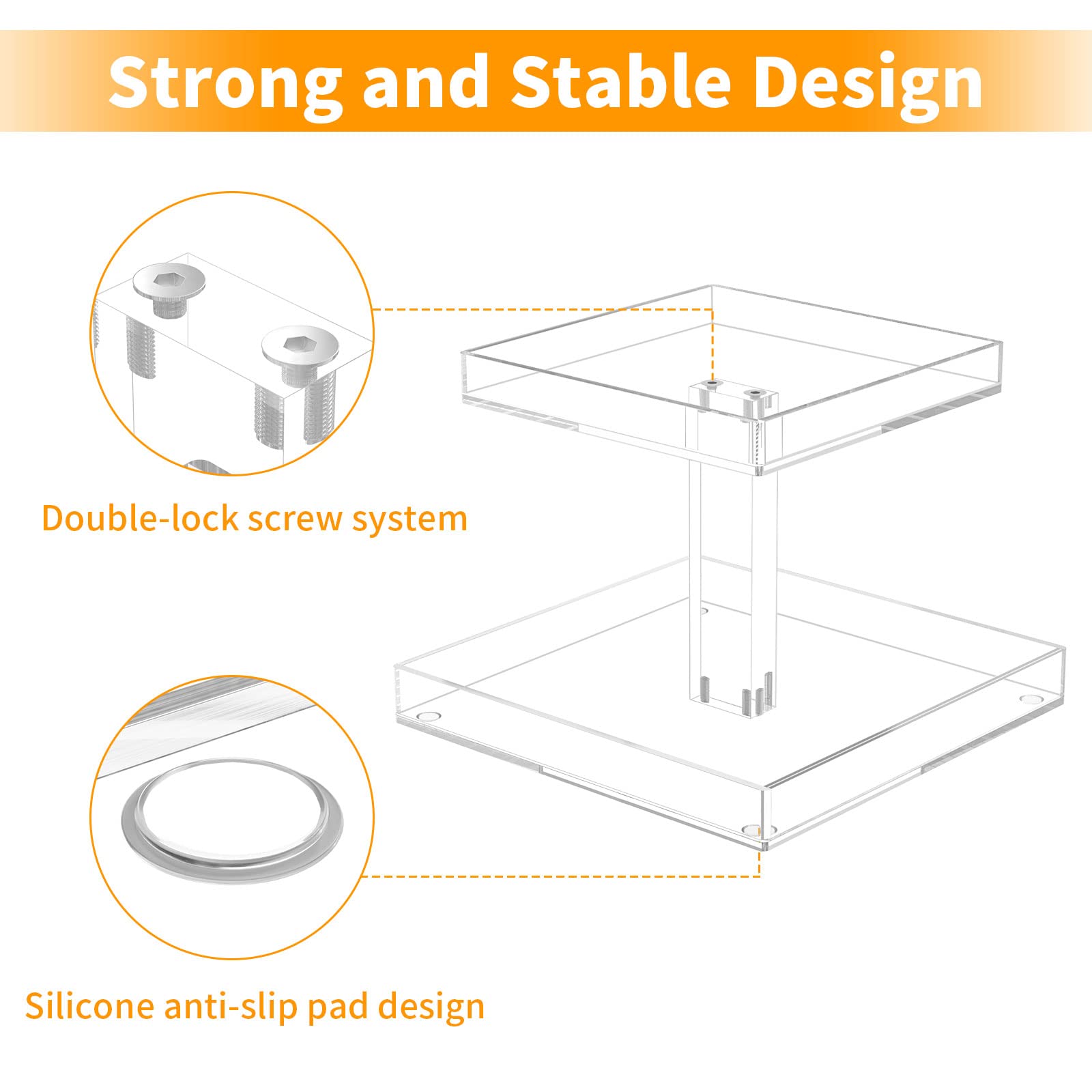 NIUBEE 2-Tier Acrylic Bathroom Cosmetic Storage Organizer for Dresser and Countertop - Standing Perfume Tray for Bedroom Decor