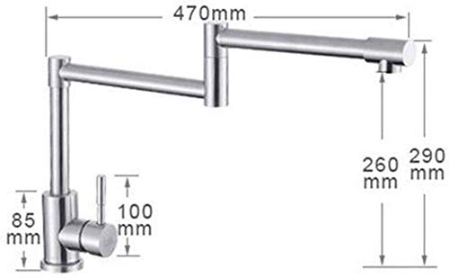 ShiSyan Y-LKUN Taps Sink Faucet Kitchen Faucet Folding Stretchable Stainless Steel Kitchen Sink Faucet Single Handle 360 ° Rotation Modern Style Brushed Nickel
