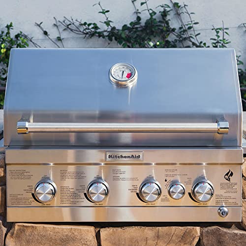 KitchenAid 740-0780 4-Burner Stainless Steel Built-In 61,000 BTU Propane Gas Island Grill w/ Rotisserie Burner