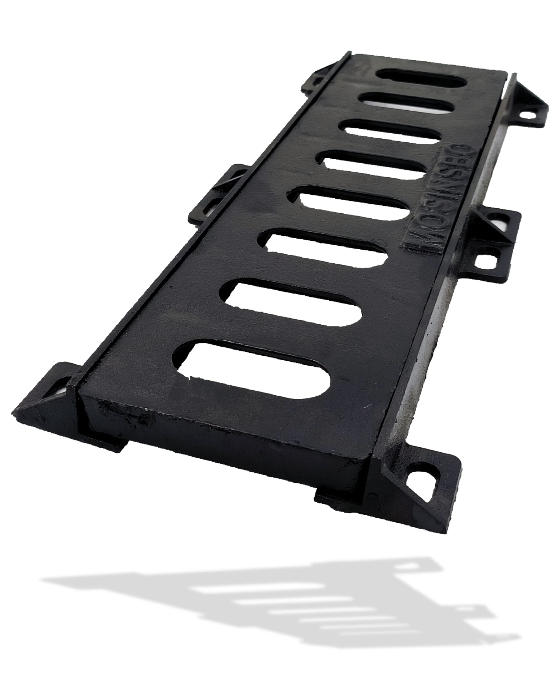 MOSINSBO Cast Iron Drain Grate and Frame, 17x4 Outdoor Drain Cover with Base, B125 Class Replacement Sewer Grate, Durable Heavy Duty Channel Grate, Black Rectangle Drainage Grate for Concrete Floor