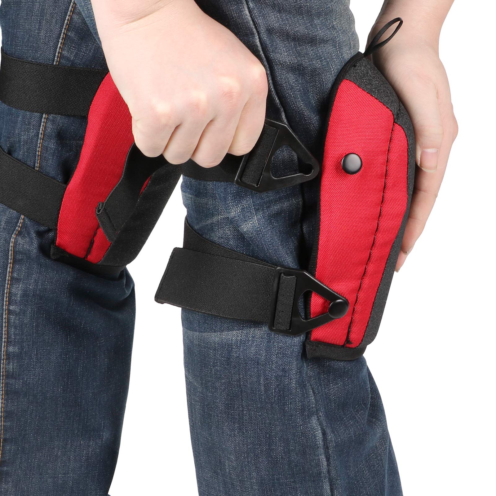 LIDUEN PRO Knee Pads for Work with with Foam Padding,No-Slip Leather & Strong Double Straps, Adjustable Easy-Fix Clips,Knee Protector for Flooring,Gardening,Cleaning,Roofing