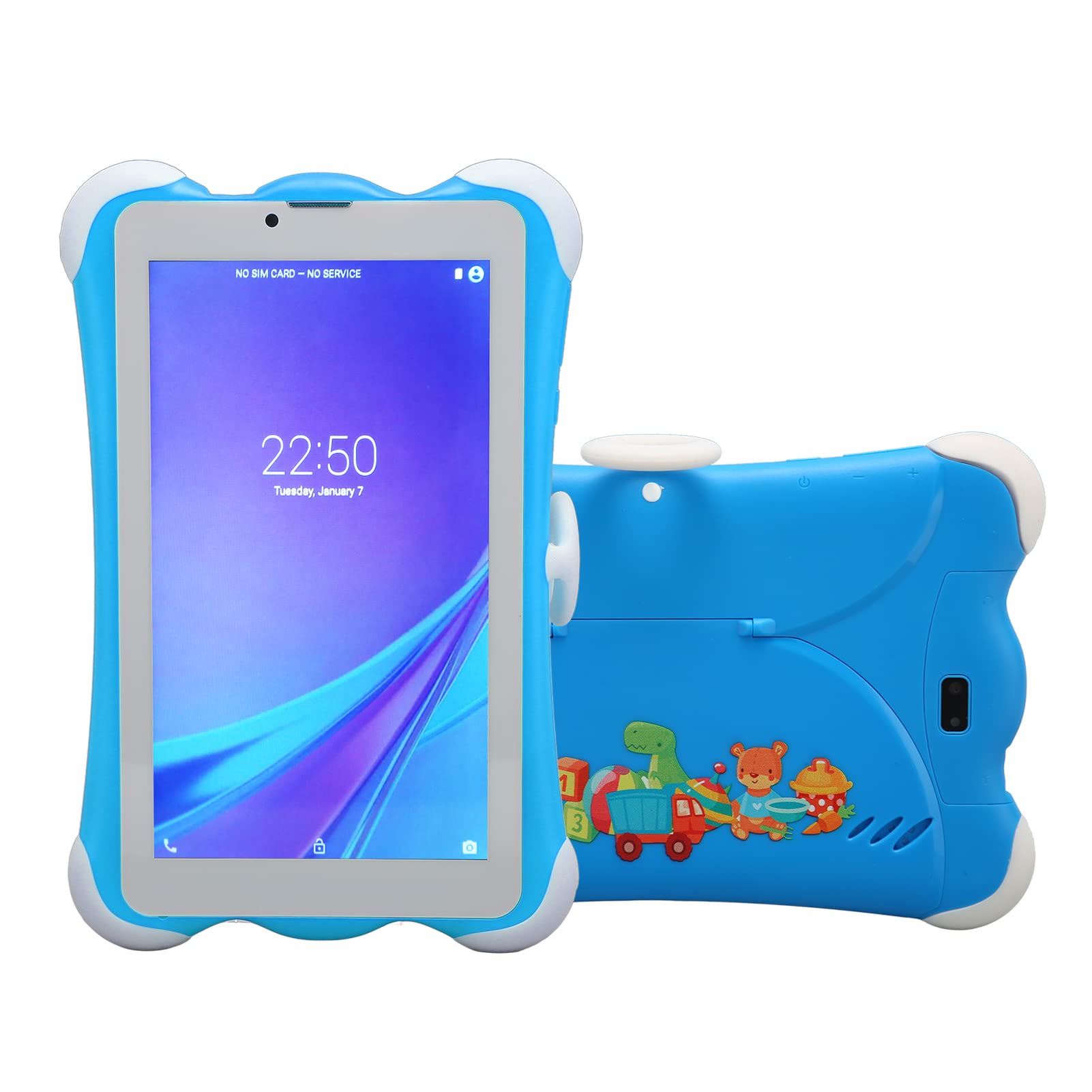VINGVO 7 Inch Toddler Tablet Kids Tablet 3GB RAM 32GB ROM Blue Call Animation for Education (US Plug)