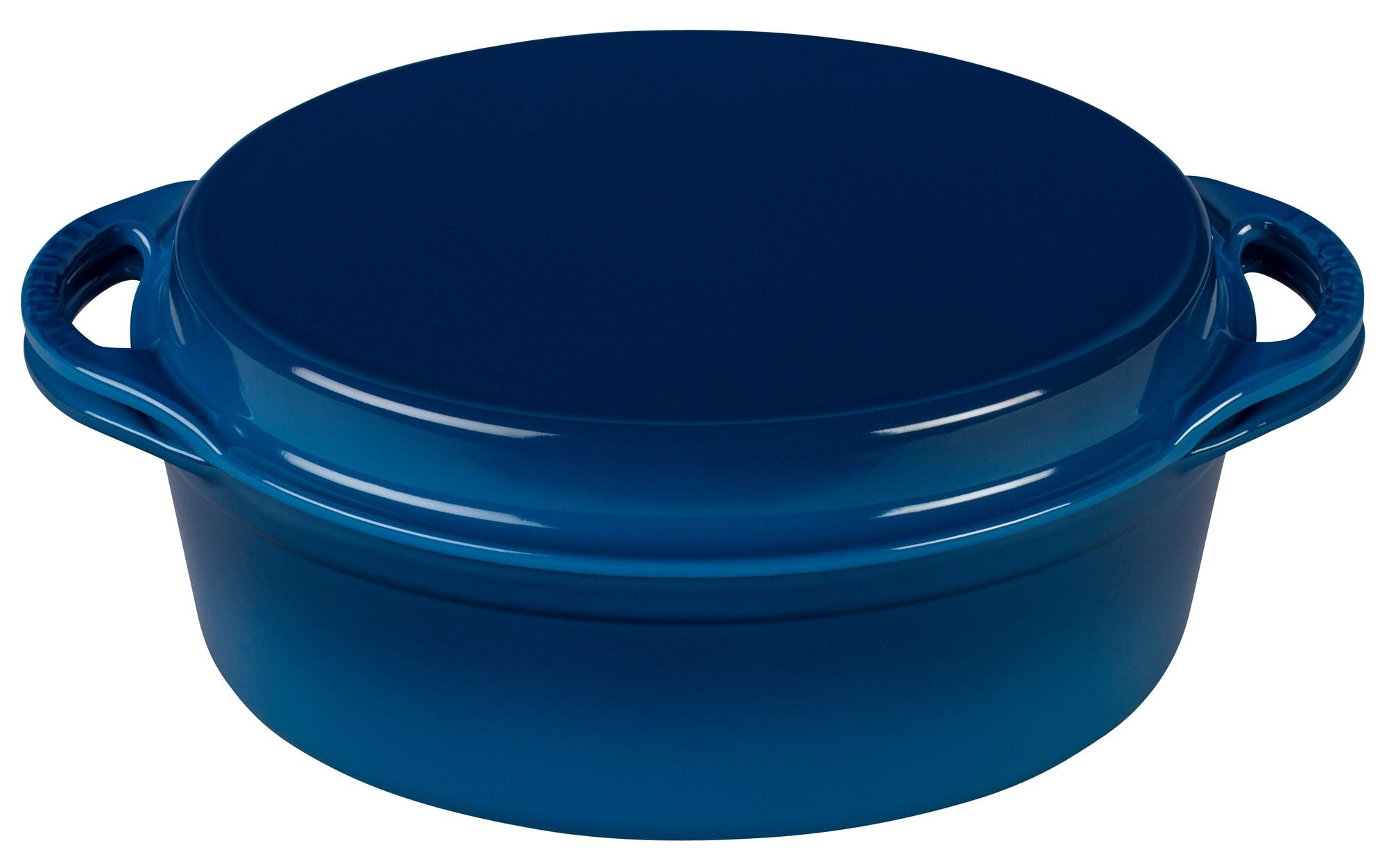 Le Creuset Cast Iron Oval Oven with Reversible Grill Pan Lid, 4 3/4 quart, Marseille