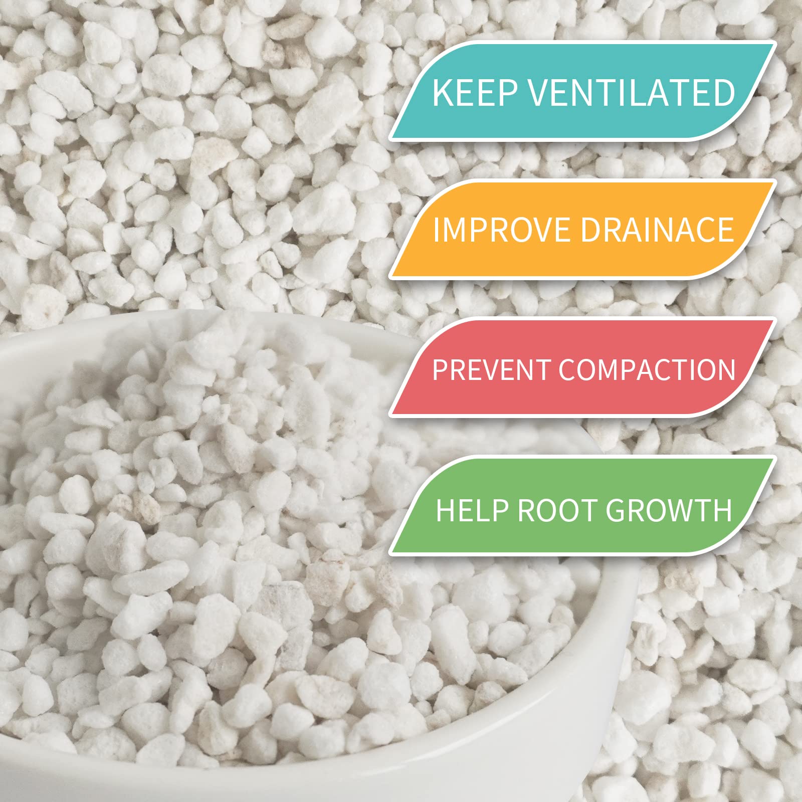 Malifea 2 QT Organic Perlite for Plants,Natural Horticultural Soil Additive Conditioner Mix,Improve Drainage and Ventilation, Promote Root Growth and Soil Health, Ideal for Potting Mixes