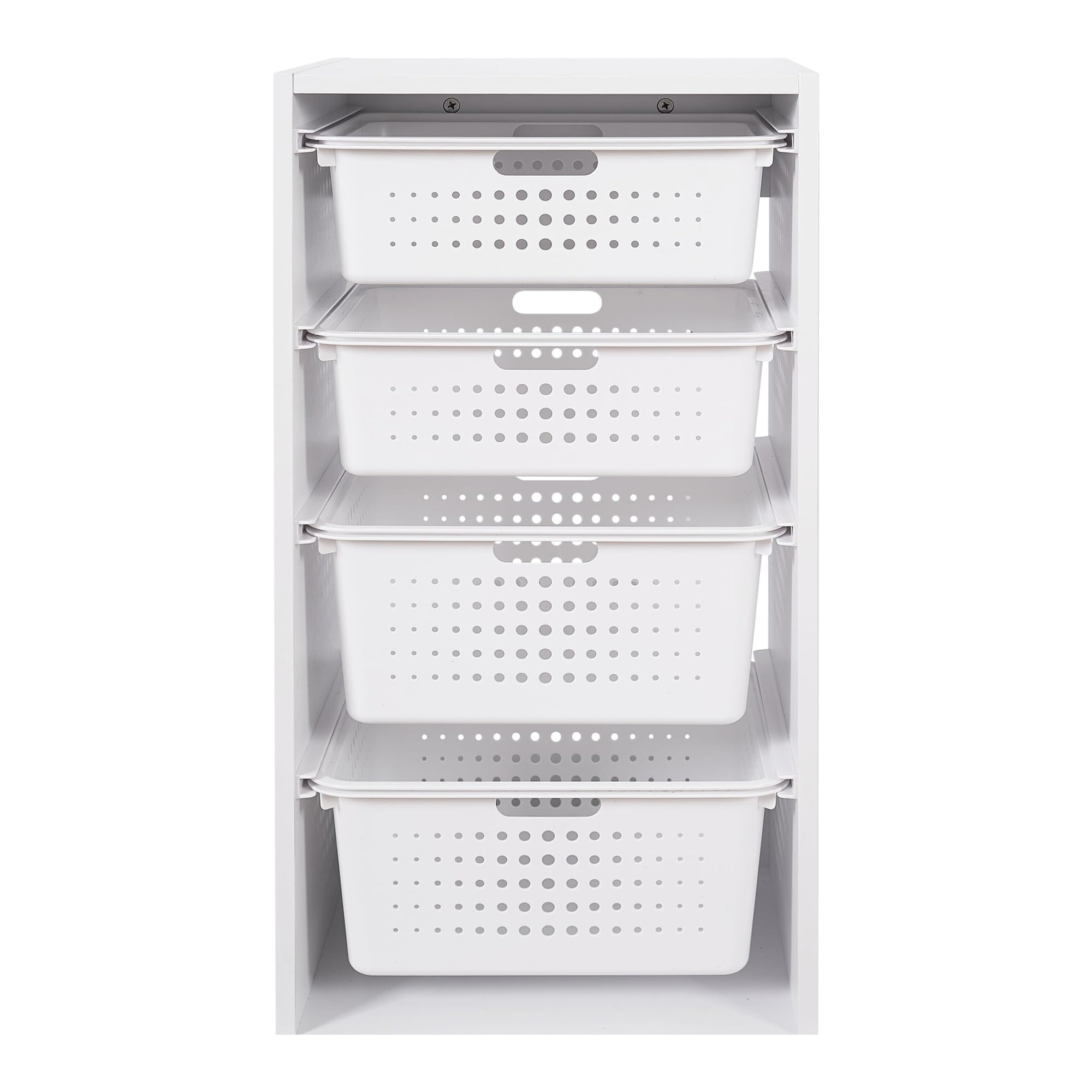 ModexO Compact Cabinet Drawers with Convenient Slider, Ideal for Small Spaces and Organizing Essentials,White
