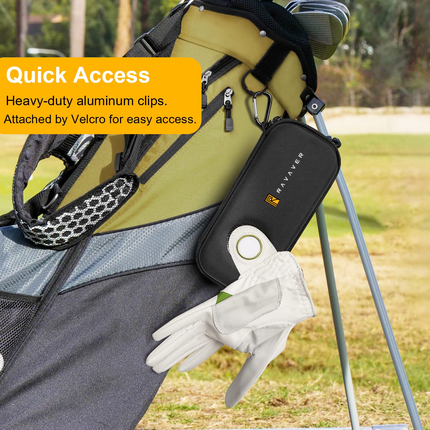 Ravaver Golf Accessories| Golf Gloves Holder Case| Golf Club Brush| Golf Towel| Golf Gifts for Men Women