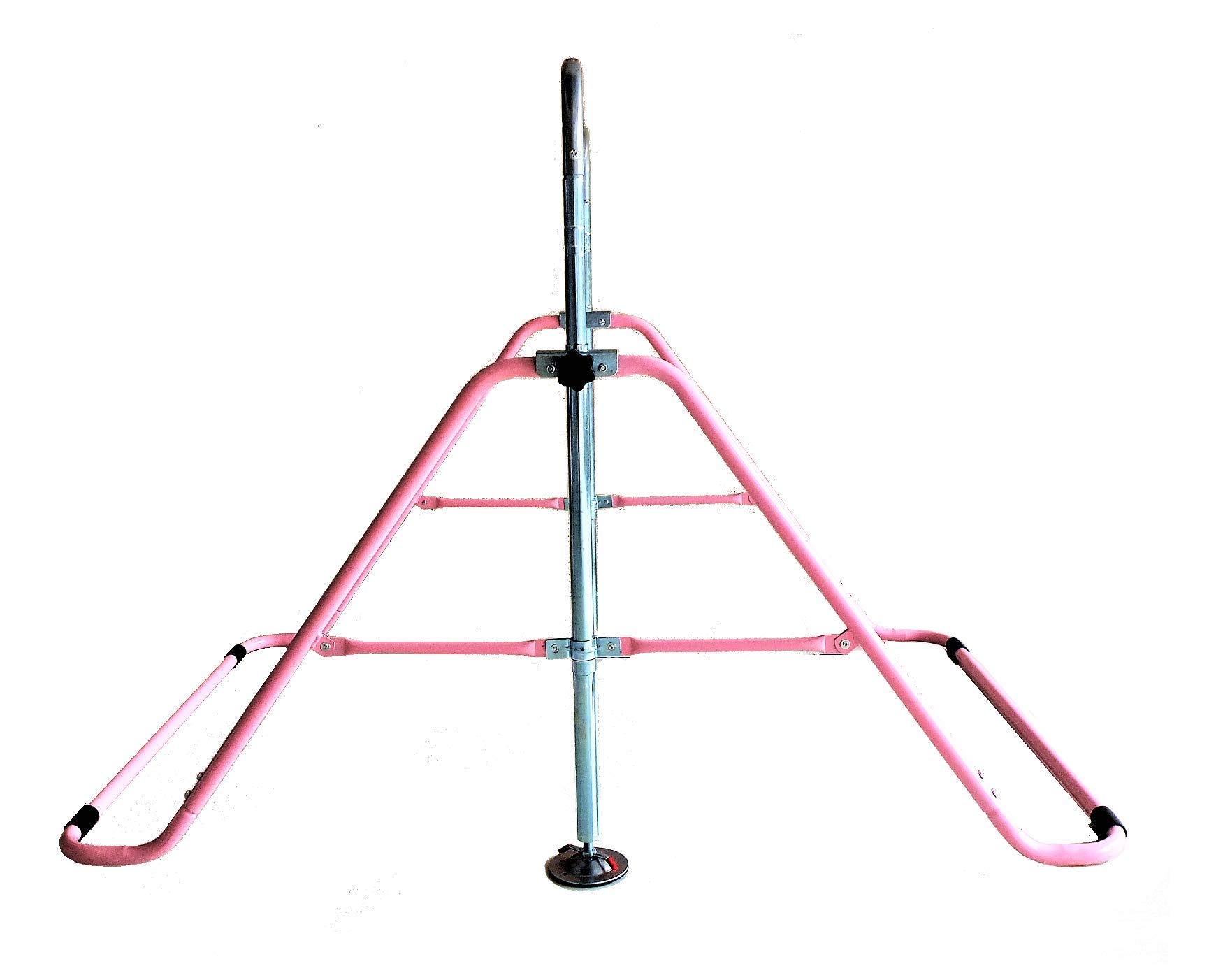 Kids Jungle Gymnastics Expandable Junior Training Monkey Horizontal Bars Climbing Tower Child Play Pink Training Pull Up Gym + Swing Seat + Trapeze Rings.Set