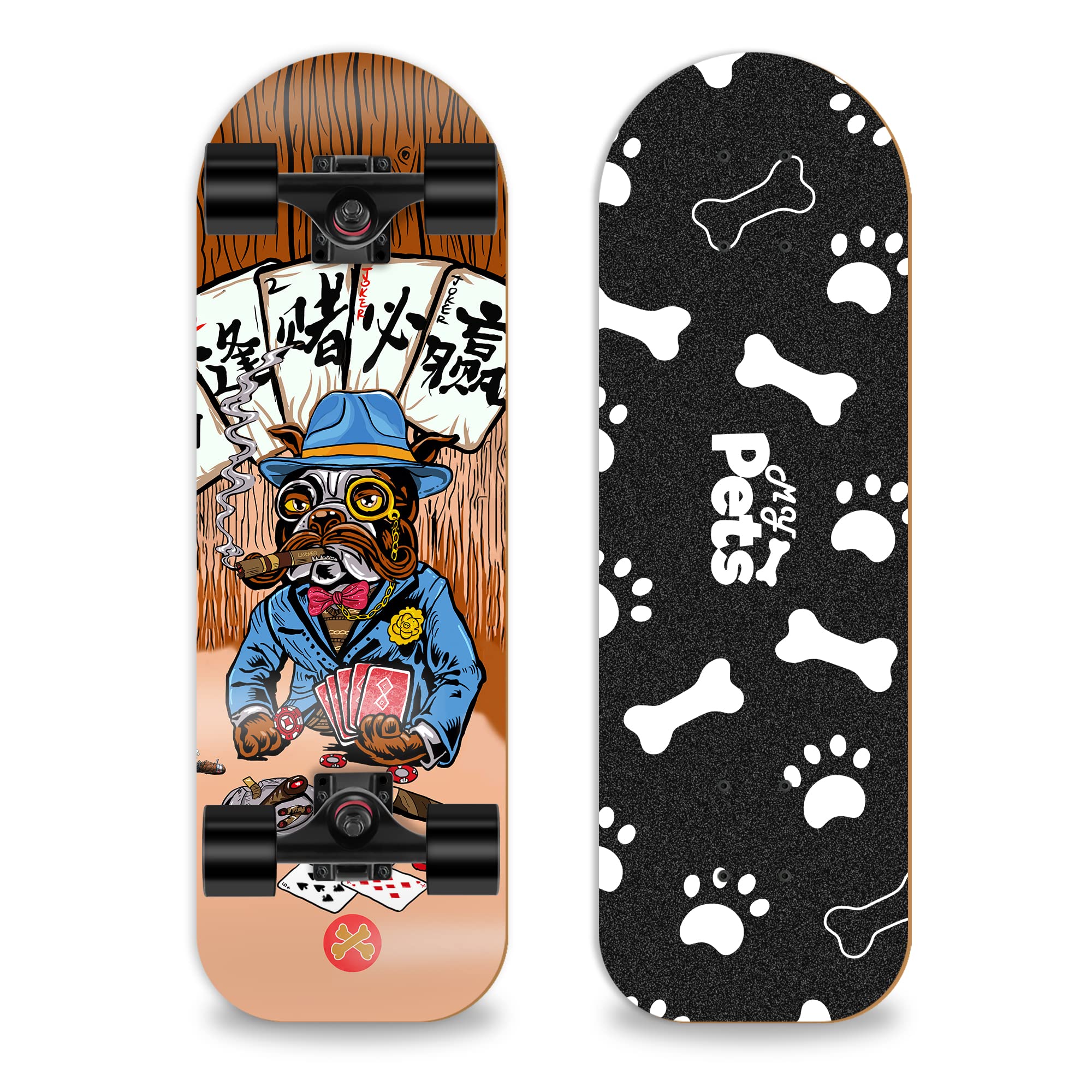 LOSENKA Pet Skateboard Complete Designed for Dogs and Pets (Border Collie)