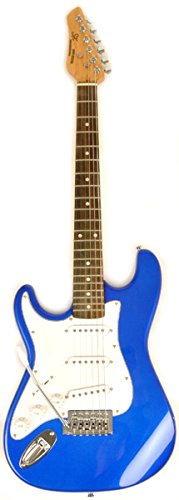 Left Handed 3/4 Size (36 inch) Beginner Guitar Package Blue w/Amp Strap and Carry Bag SX RST 3/4 EB