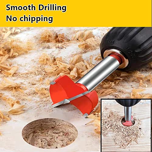 Toolmart Carbide Forstner Drill Bit, 18mm Round Shank Woodworking Hole Saw Cutter, 85mm Length Woodworking Hole Boring Bit (Orange)