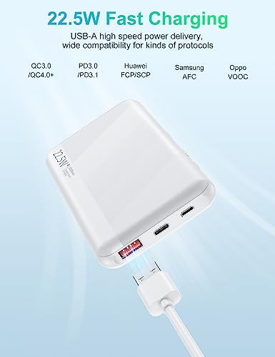 MOSKIZ Portable Charger 2 Pack, 10000mAh Power Bank Fast Charging USB C 20W, Battery Pack for iPhone, Android Cell Phone, Tablet, Lightweight Slim External Charger for Camping, Hiking, Travel