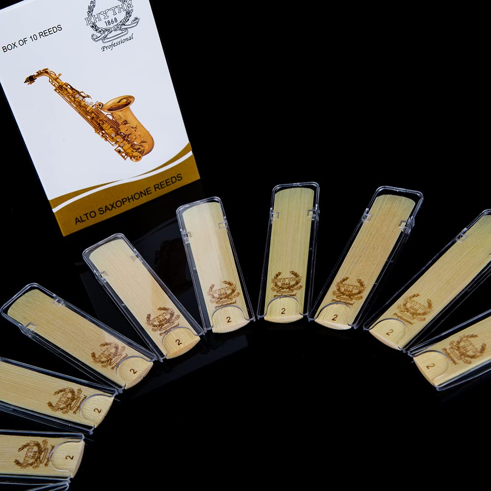 Rhythm Alto Saxophone Reeds for Alto Sax Strength 2.5; Box of 10