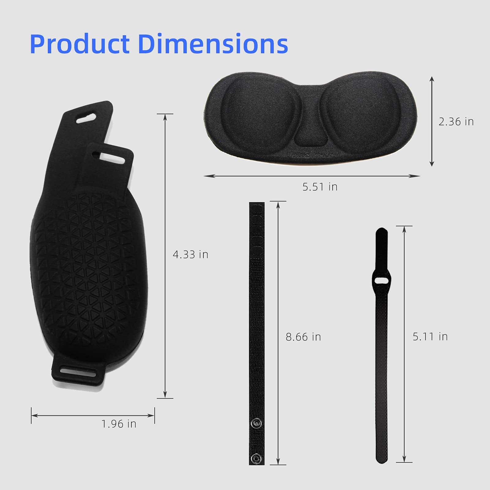 NexiGo Enhanced Touch Controller Grip Cover & Knuckle Strap & Lens Protect Cover Set for Oculus Quest 2, Professional Silicone Protection Accessories, Sweatproof, Anti-Fall, Black