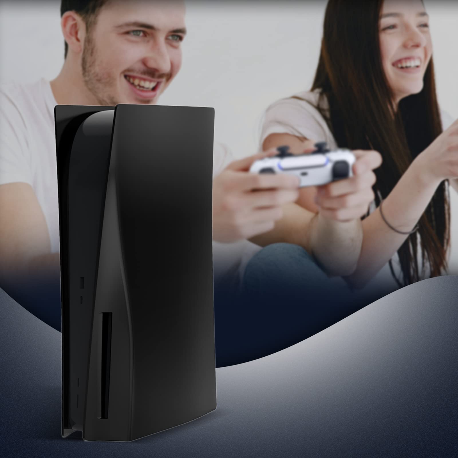 NexiGo PS5 Accessories Plates for Playstation 5 Disc Edition, ABS Anti-Scratch Dustproof Protective Shell Cover, Replacement Face Plate for PS5 Disc Edition (Matte Black)