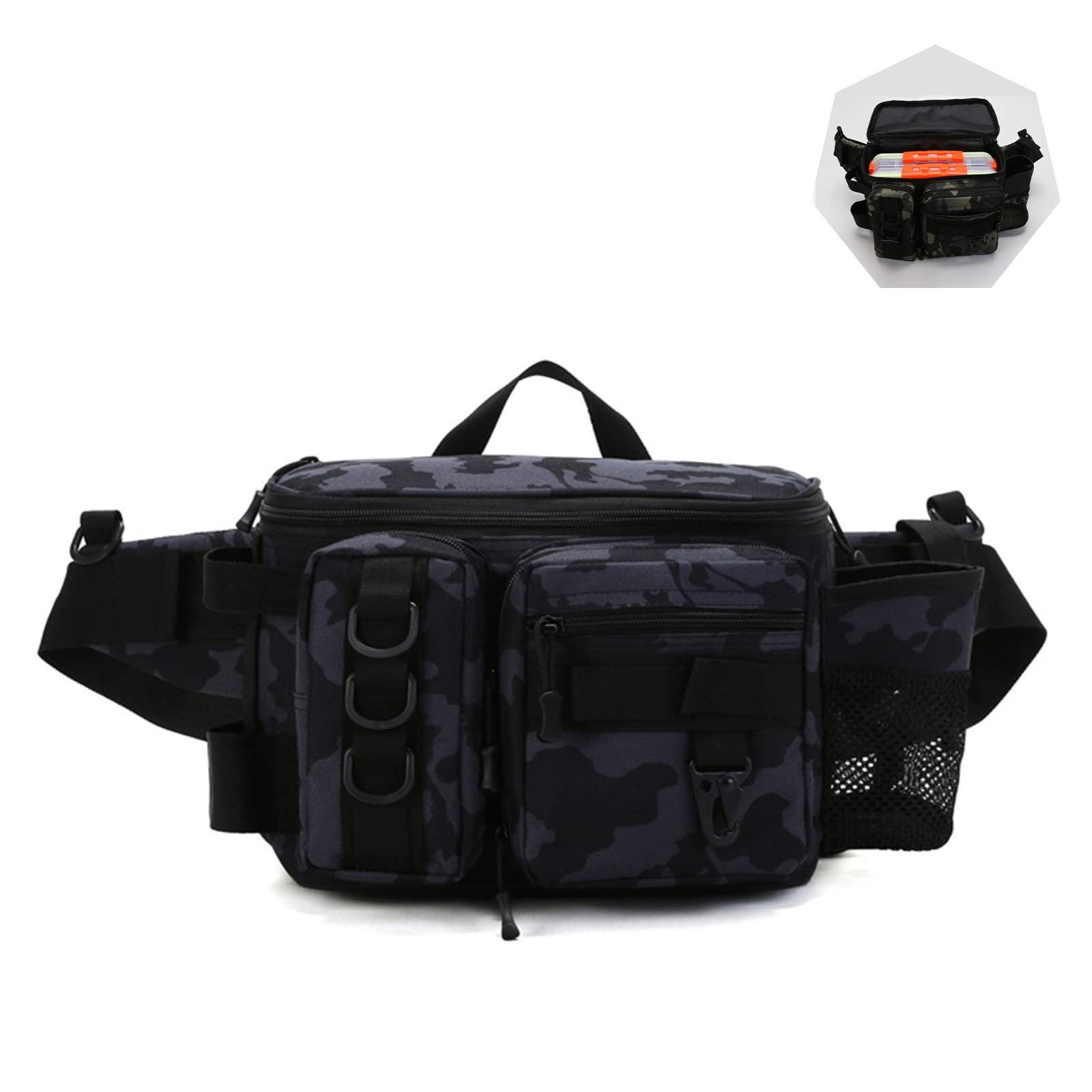 Penzel Fishing Tackle Backpack Fishing Backpack Outdoor Shoulder Backpack Water-Resistant Fishing Gear Bag