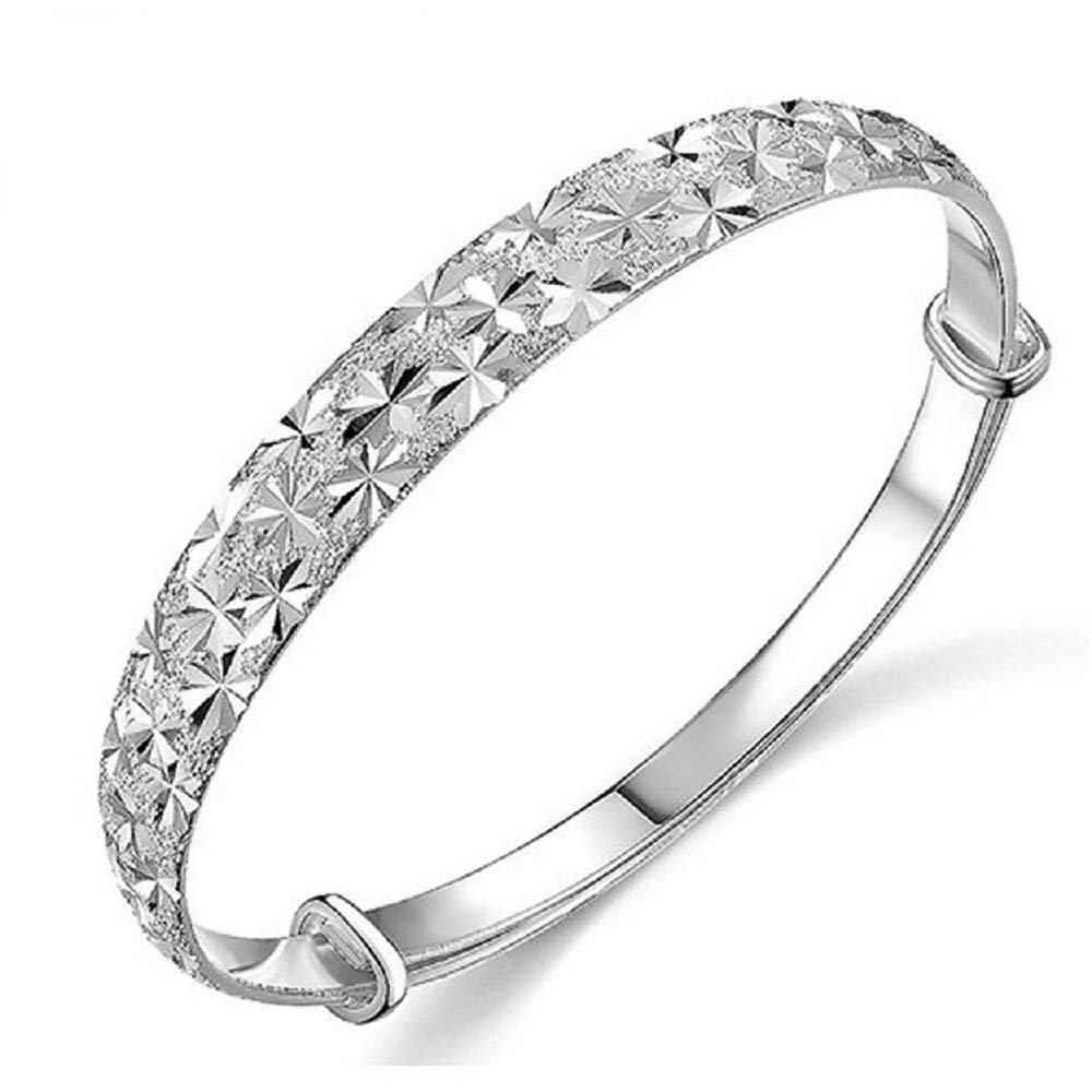 MAIHAO Women Jewelry Solid 925 Sterling Silver Womens Charm Bangle Bracelet Nice Gift