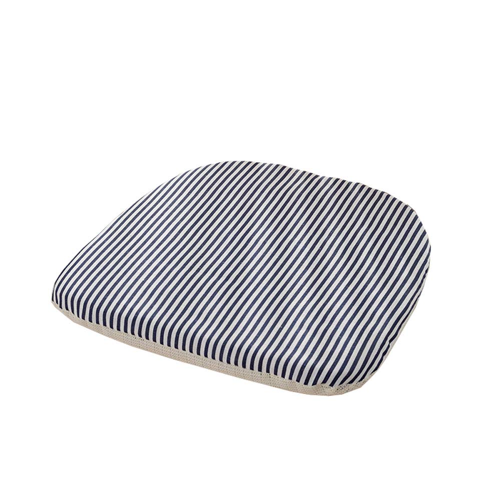 Peacewish Dining Chair Pads Cotton Kitchen Chair Cushion Seating Pads (Stripe Blue, Set of 4)