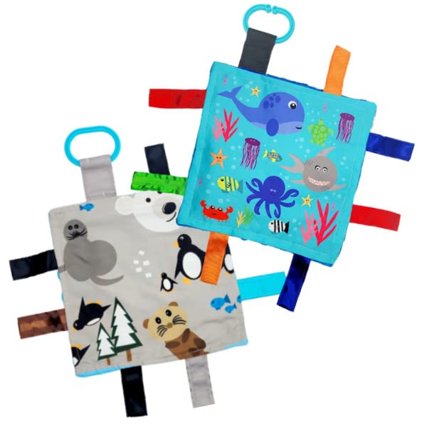 The Learning Lovey Water Baby Ocean Animals Crinkle taggy Sensory Toys Gift Set