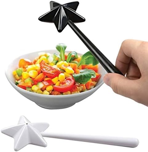 Salt and Pepper Shaker Magic Wands Duo Salt, Black and White, Two-Pack, Halloween, Christmas Kitchen Accessories(black&white)