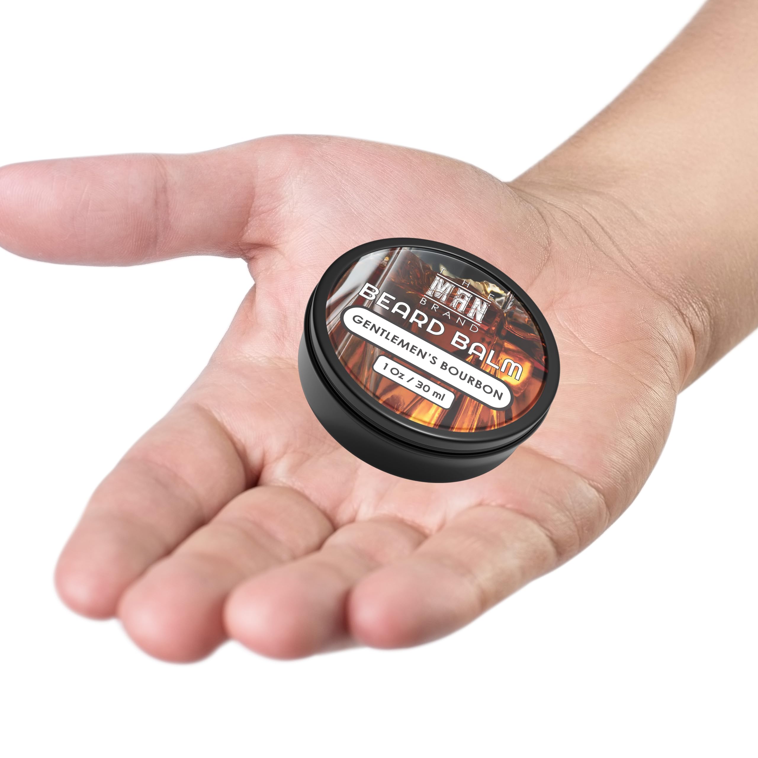 The Man Brand Beard Grooming Product - Natural Beeswax Based Conditioning Balm for Styling and Care - Scented in Gentlemen's Bourbon (1 oz / 30 ml)