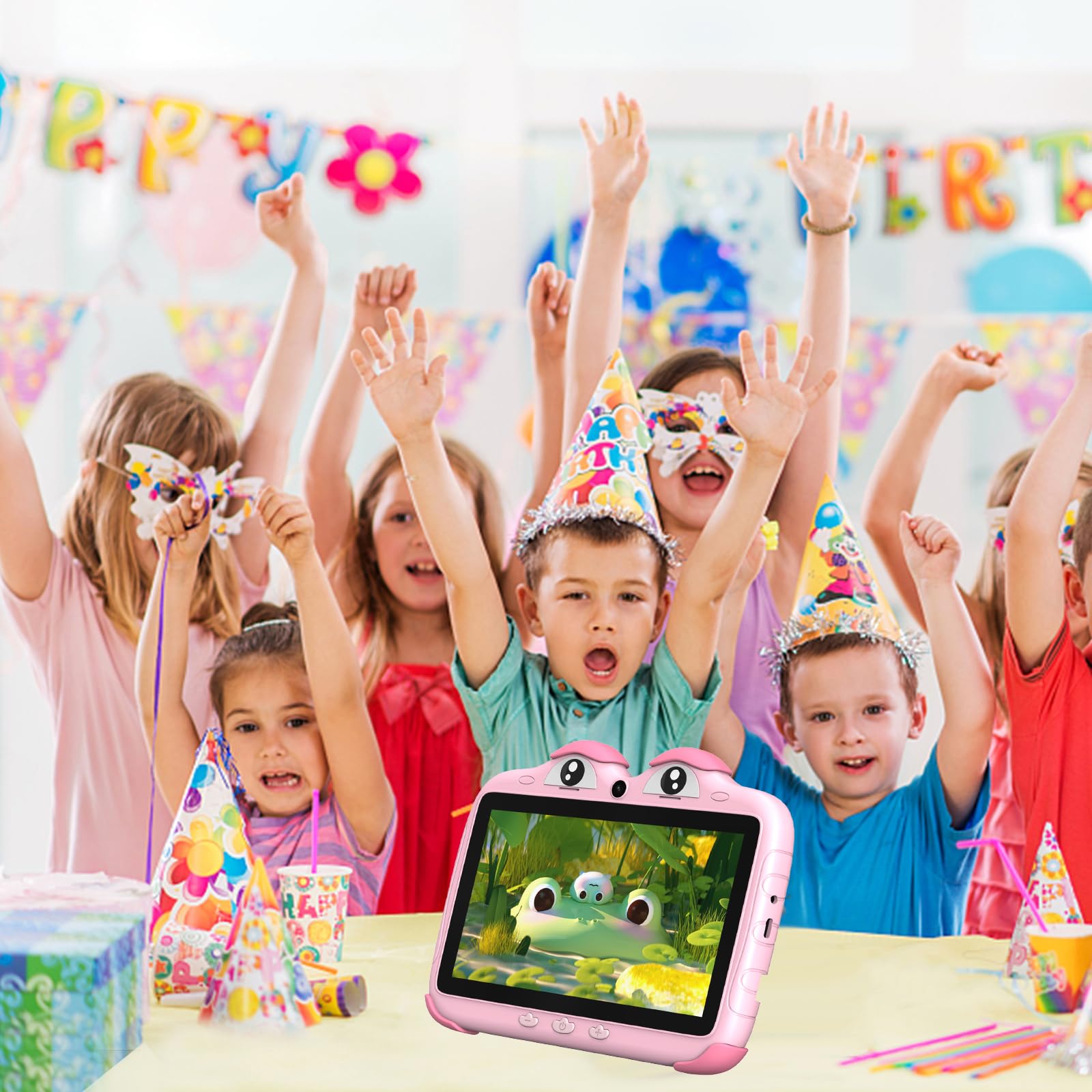 Kids Tablet 7 Inch Tablet for Kids 32GB Toddler Tablet Kids Software Installed, Kids Learning Android Tablet with WiFi YouTube Parental Control for Toddlers Boys Girls Childrens Tablet
