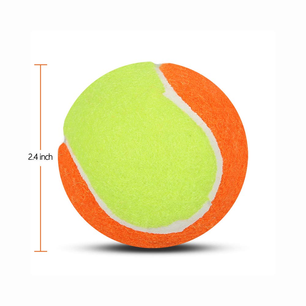 MAIBOLE Tennis Balls for Beginners Low Compression Stage Tennis Ball Youth Training Practice Use Playing Balls Orange 20-Pack Bag with Ball