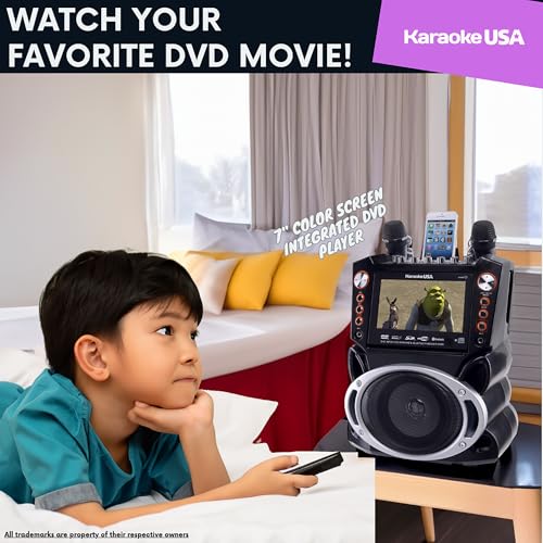 Karaoke USA Karaoke System - Portable, Black (GF844)