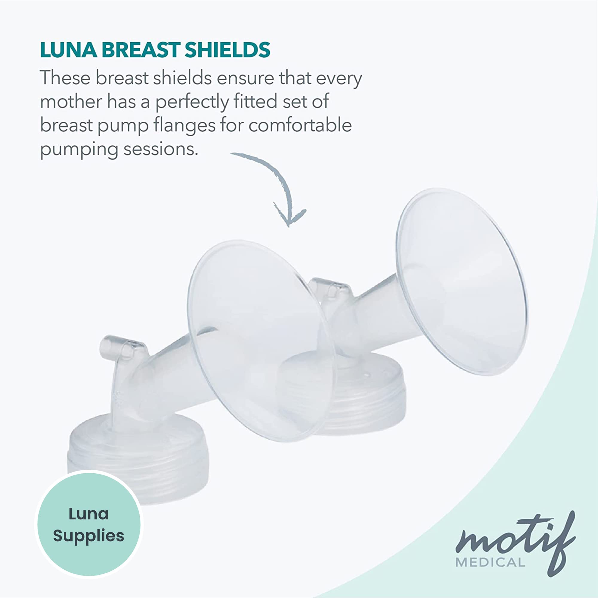 Motif Medical, Luna Breast Shields Flanges, Replacement Parts for Luna Breast Pump (16mm)