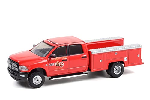 ModelToyCars Los Angeles County Fire Department (California) 2017 Dodge Ram 3500 Dually Service Truck, Red - Greenlight 67010E/48 - 1/64 Scale Diecast Model Toy Car