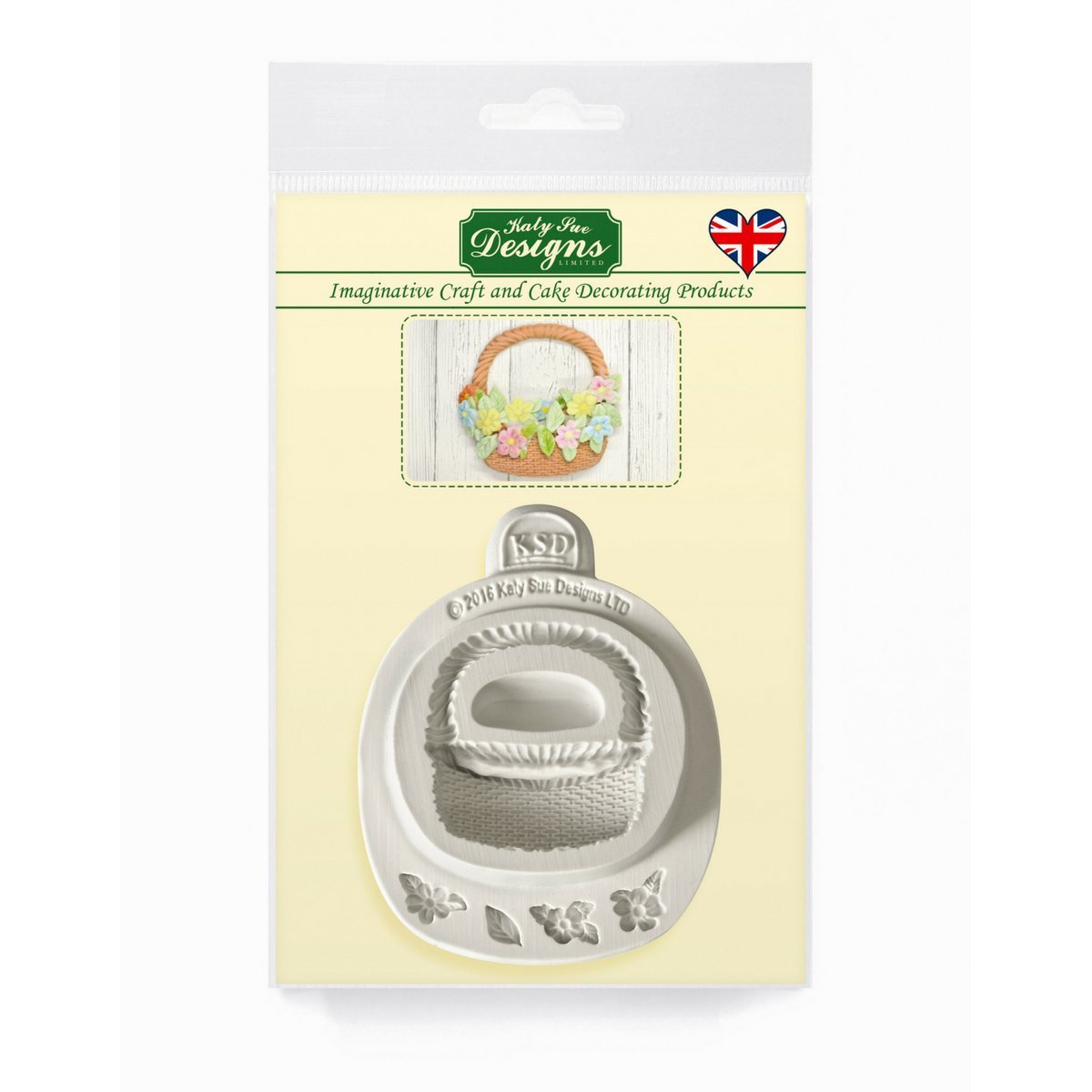 Katy Sue 'Basket & Flowers' Silicone Mold for Cake Decorating & Crafts