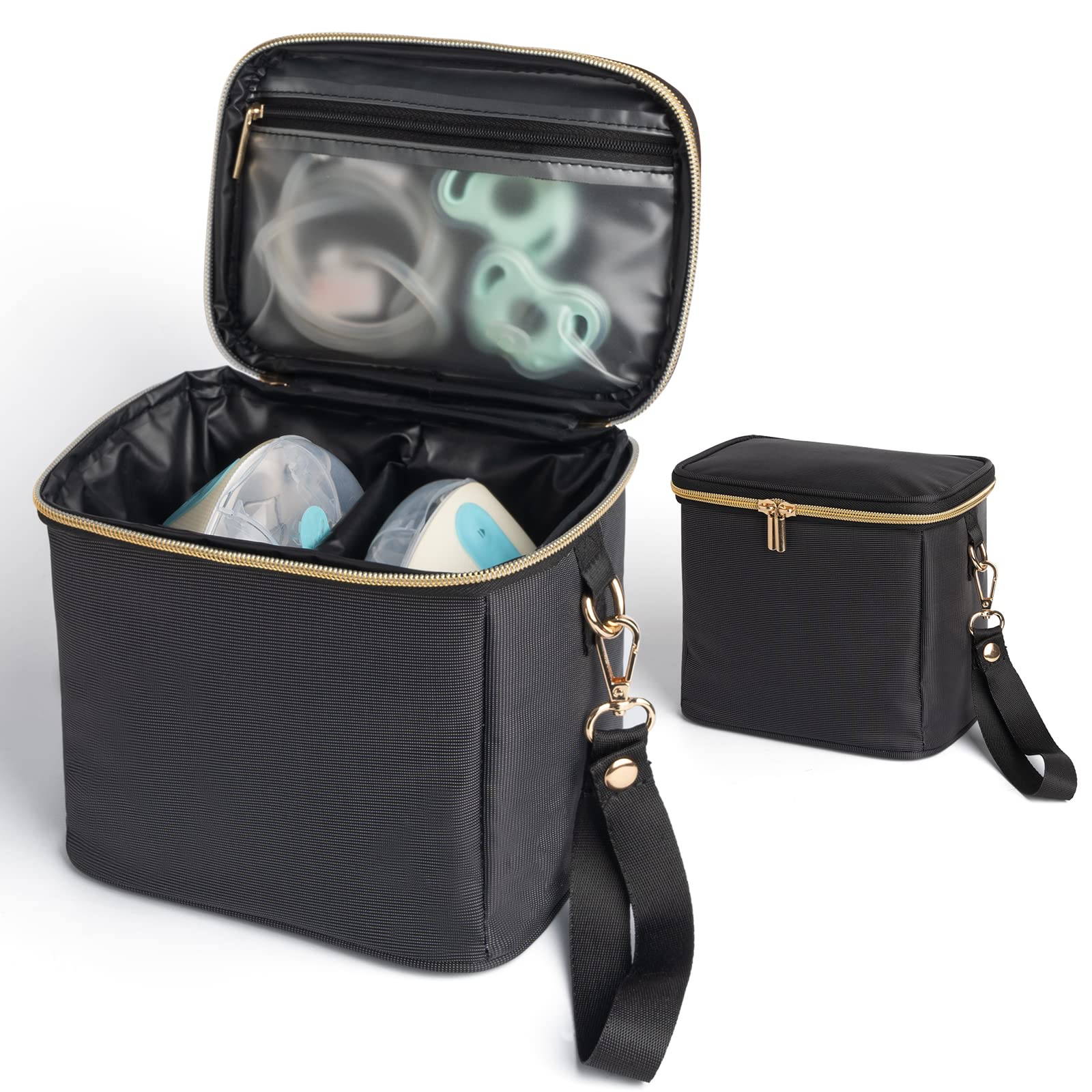 Wearable Breast Pump Bag, Portable Pumping Container Case Bag with Wristlet, Holds Pumping Accessories and Milk Bags