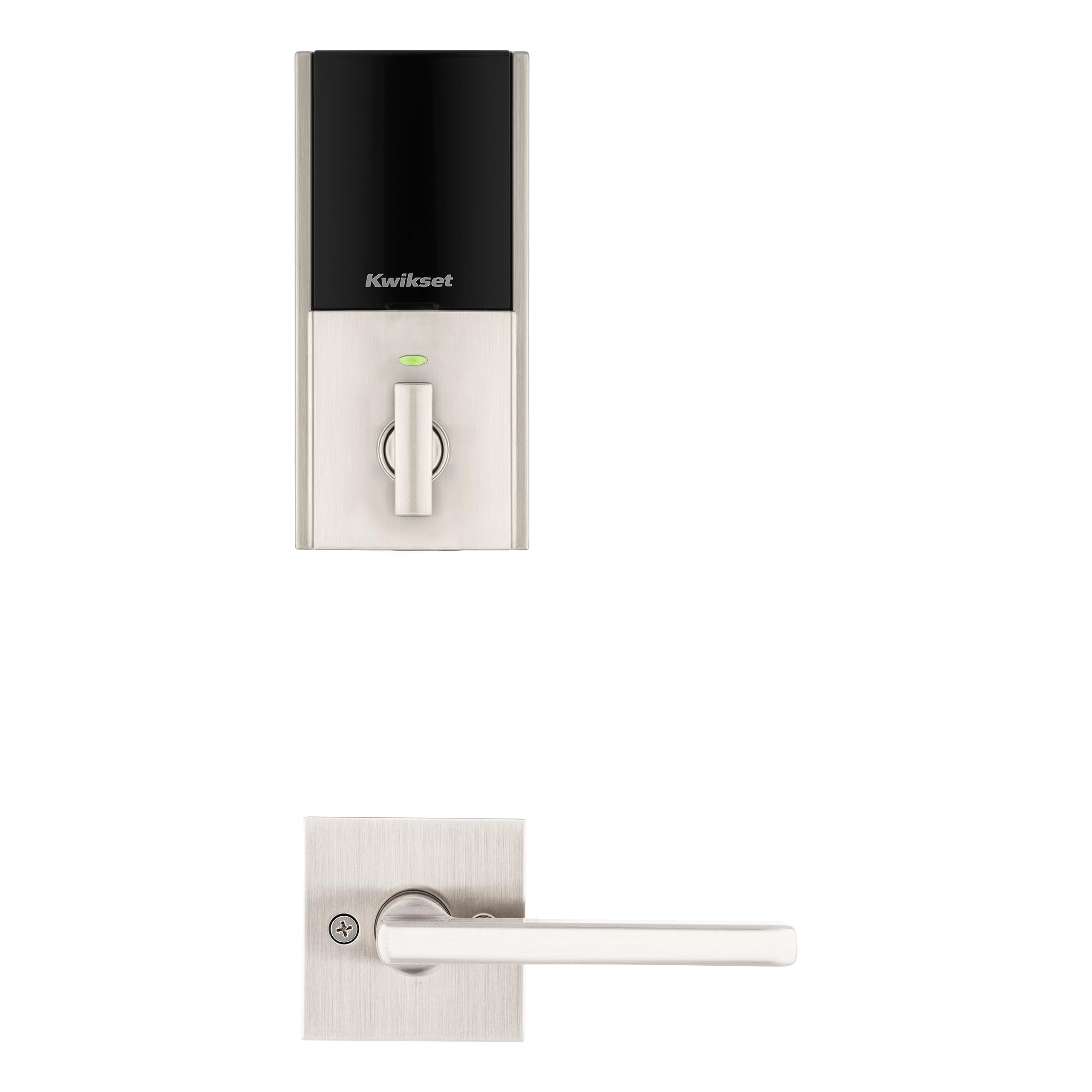 Kwikset Halo Touchscreen Wi-Fi Smart Door Lock with San Clemente Handleset, Keyless Entry Electronic Deadbolt Door Lock, No Hub Required App Remote Control, with SmartKey Re-Key Security, Satin Nickel