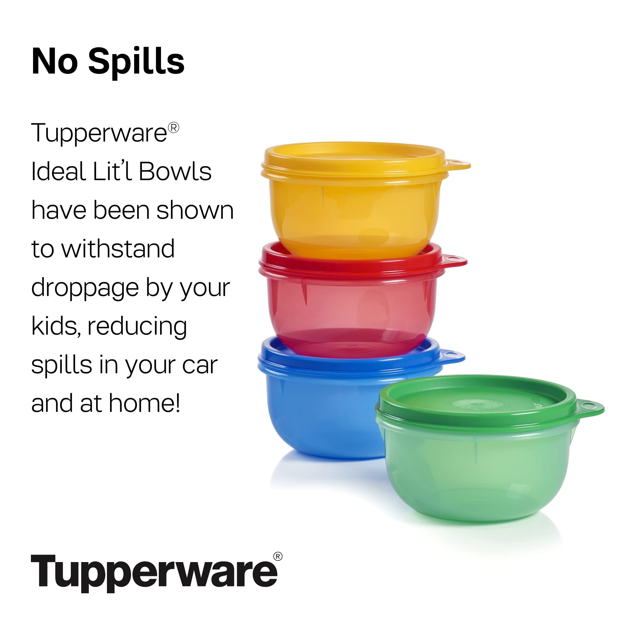 Tupperware Brand Ideal Lit’l Food Storage Bowls for Toddlers & Kids - Airtight, Leak-Proof, Dishwasher Safe & BPA Free - Includes Lids