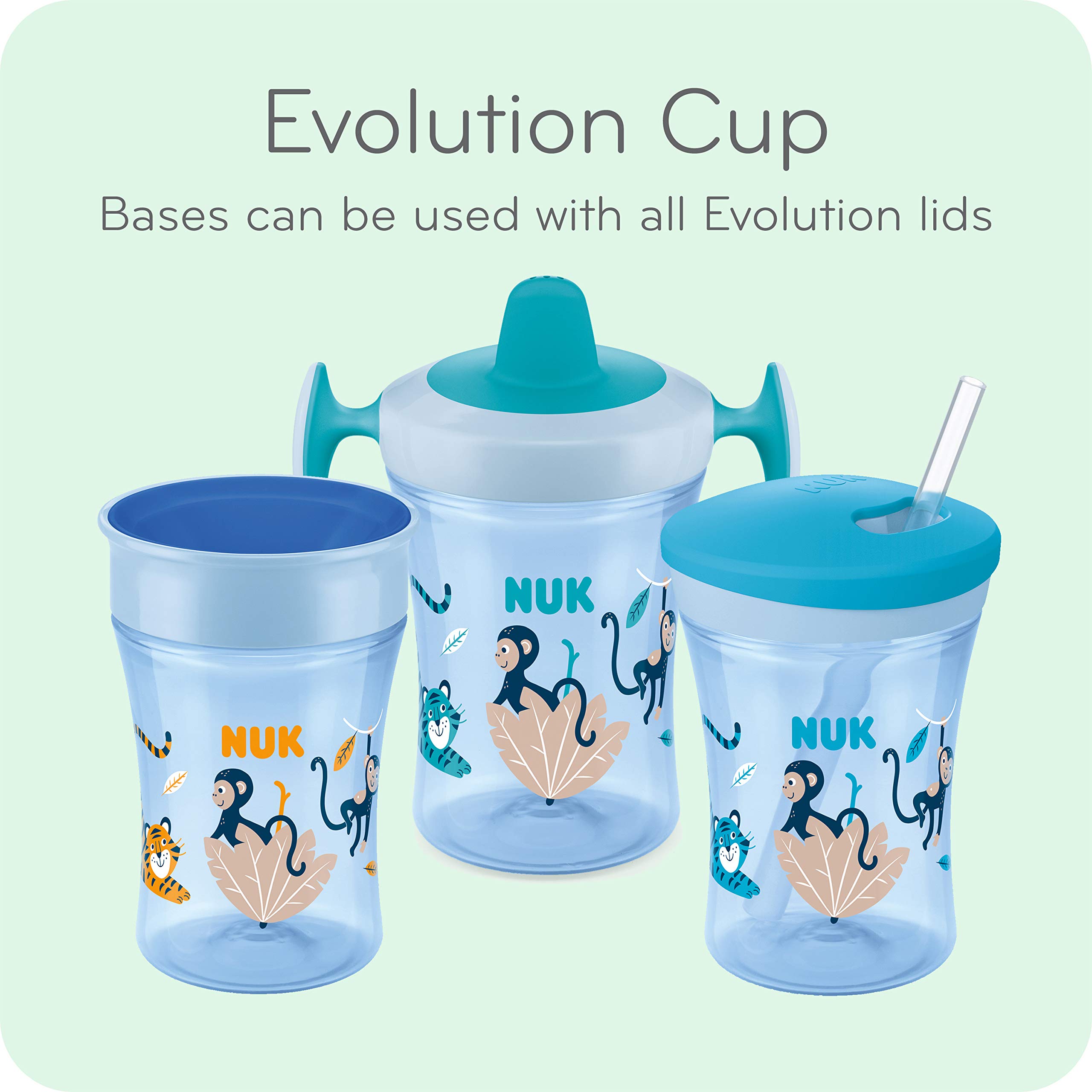 NUK Evolution Soft Spout Learner Cup, 8 oz, 2-Pack, âہ“Colors may varyâ€