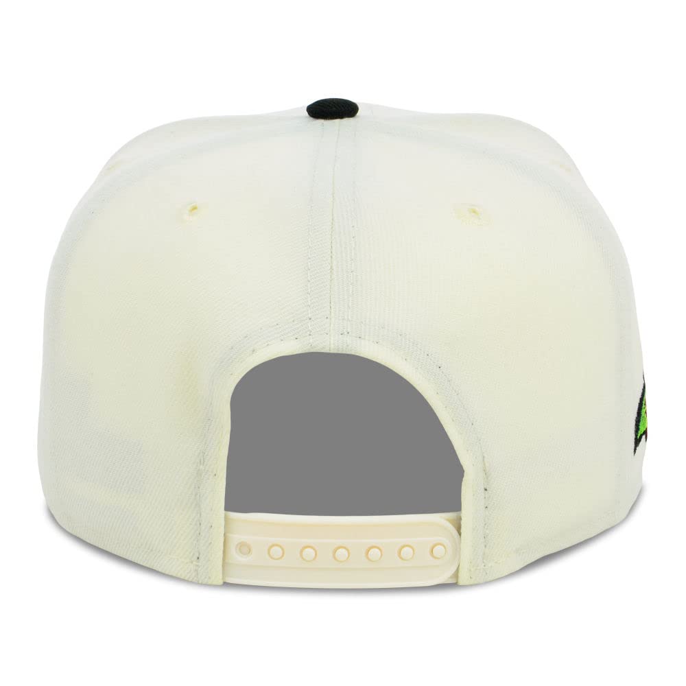 Rings & Crwns Sugar Skull Adjustable Snapback Cap Ivory/Pink