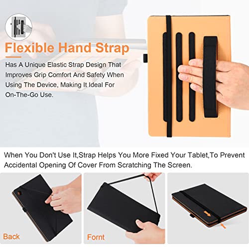 Vakarey for Samsung Galaxy Tab S7 Fe 5G Case with Pen Holder,Cover Case for Samsung Galaxy Tab S8 Plus 12.4 Inch Tablet,Black