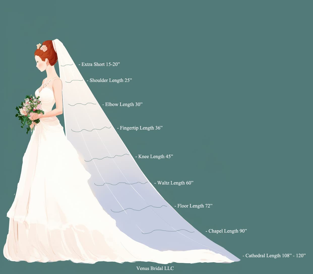 SAMKY 1T 1 Tier Offset Flower Vine Edge Crystal Pearl Veil - Light Ivory Fingertip Length 36" V503