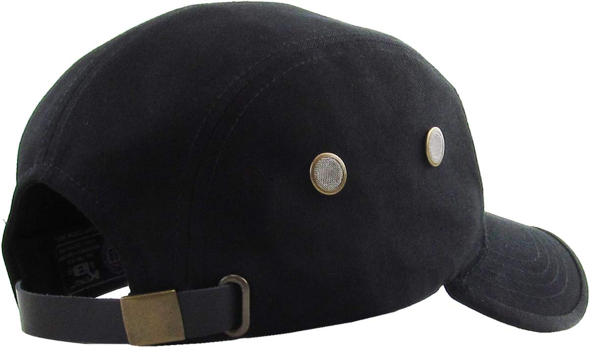 KBK-1455 BLK Five Panel Solid Color Unisex Adjustable Army Military Cadet Cap