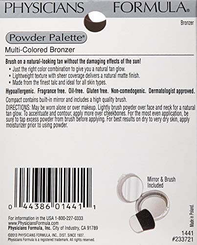 Physicians Formula Powder Palette Multi-Colored Bronzer Bronzer, Dermatologist Tested, Clinicially Tested