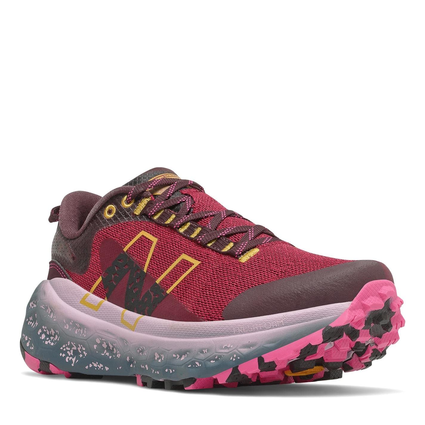 New Balance Women's More V2 Trail Running Shoe, Garnet/Harvest Gold, 9.5