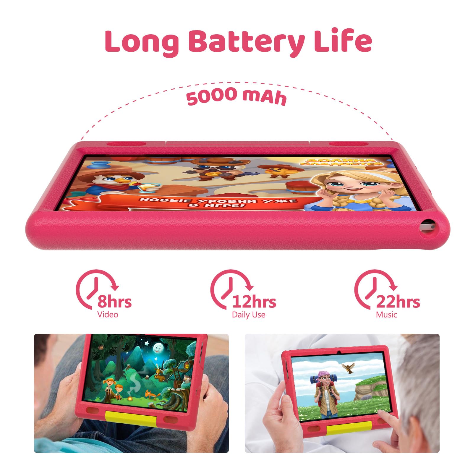 Mouikei Kids Tablet, 10 Inch Tablet for Kids, 2GB+32GB Android 12 Kids Tablets with Case, WiFi, Parental Control Mode, Dual Camera,1-Year Warranty