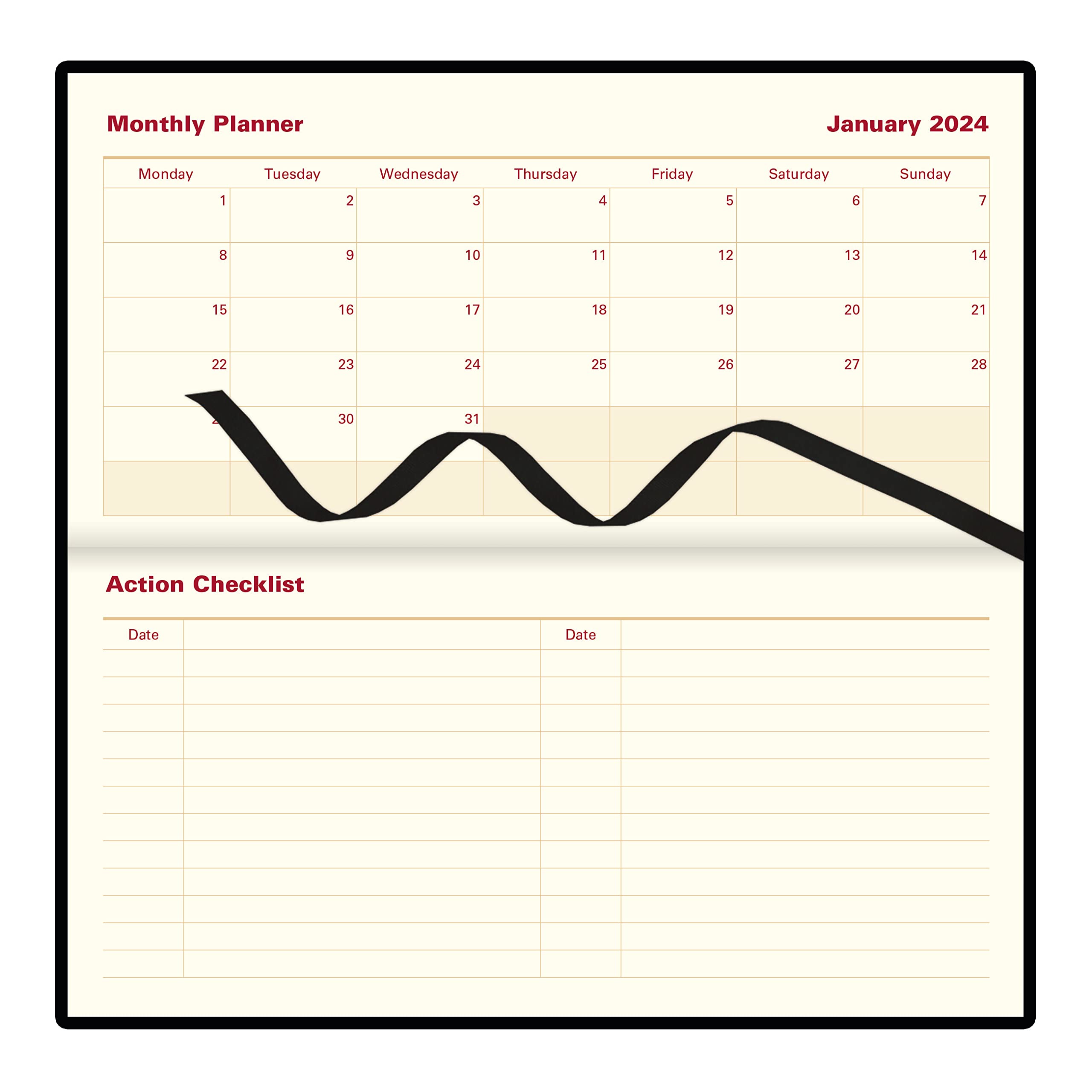 Letts of London Belgravia Weekly/Monthly Planner, 12 Months, January to December, 2024, Appointments, Horizontal, Slim Size, 6.625" x 3.25", Black (C33SBK-24)
