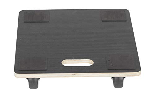 Vestil HDOS-SQ-1616-400 Hardwood Dolly-Square Deck, 400# Capacity, 16x16, Black