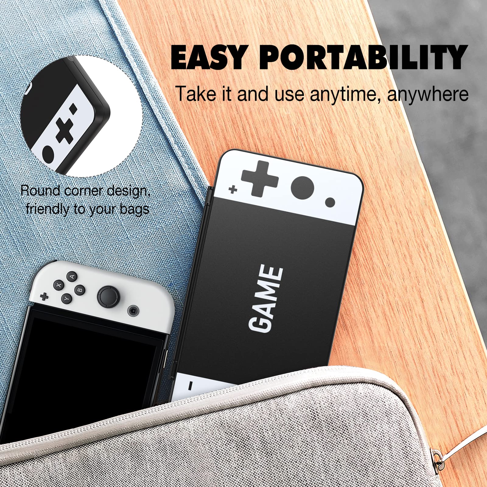 MoKo 24 Game Card Case Compatible with Nintendo Switch OLED 2021/Switch/Switch Lite, Switch Games Holder case for Switch Game Card & SD Card, Slim & Portable Game Card Storage Box, Pokeball