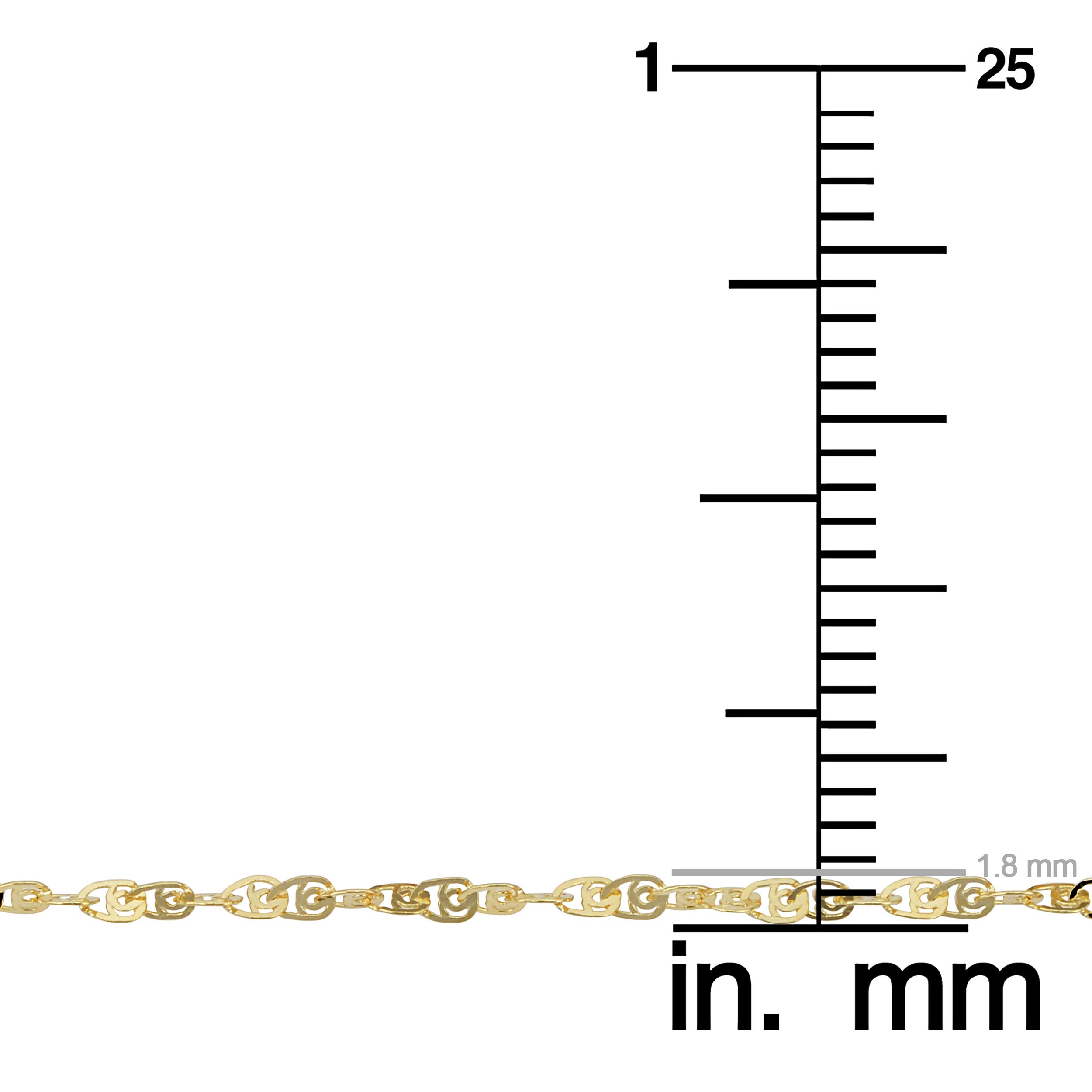 Kooljewelry 10k Yellow Gold Flat Twisted Love Link Bracelet (1.8 mm, 7.5 inch)