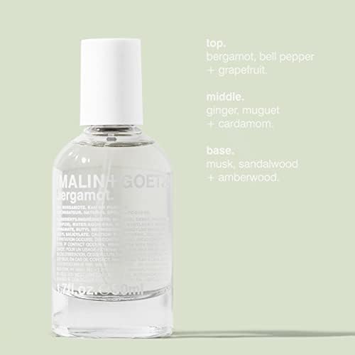 Malin + Goetz Bergamot Eau de Parfum, 1.7 Fl. Oz. β Men & Women's Perfume, Naturally Bright Fragrance, Scented Perfume, Earthy & Musk Scent, Vegan & Cruelty Free