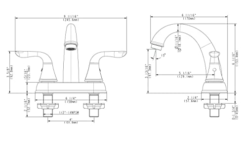 Vetta Bathroom Faucets - 2 Handle 3 Hole Centerset Brushed Nickel RV Bathroom Sink Faucet (Nickel)