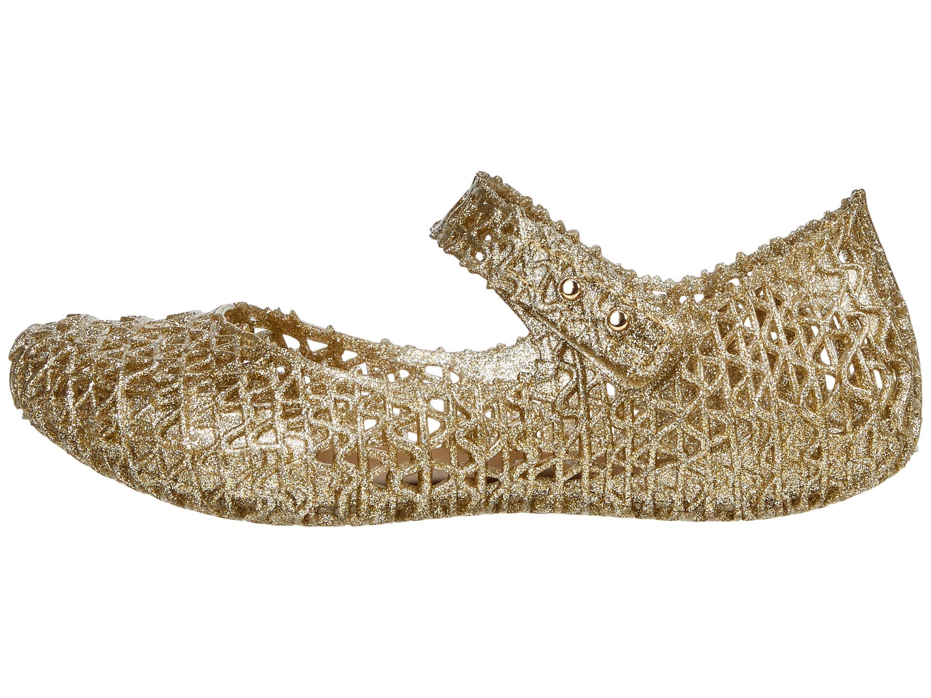 mini melissa® Campana Papel BB Toddler Shoes – Synthetic Construction – Cushioned Footbed – Round Toe Gold 6 Toddler M